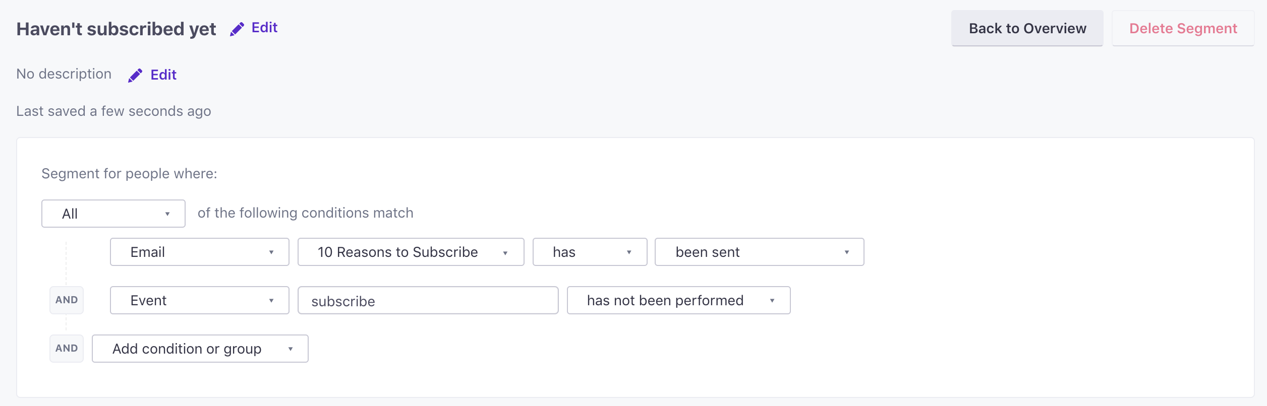 Setting Up Segments for Specific Purposes | Customer.io Docs