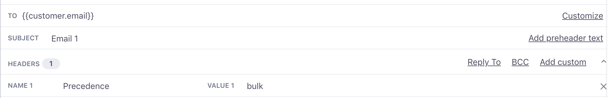 Set Custom Email Headers | Customer.io Docs