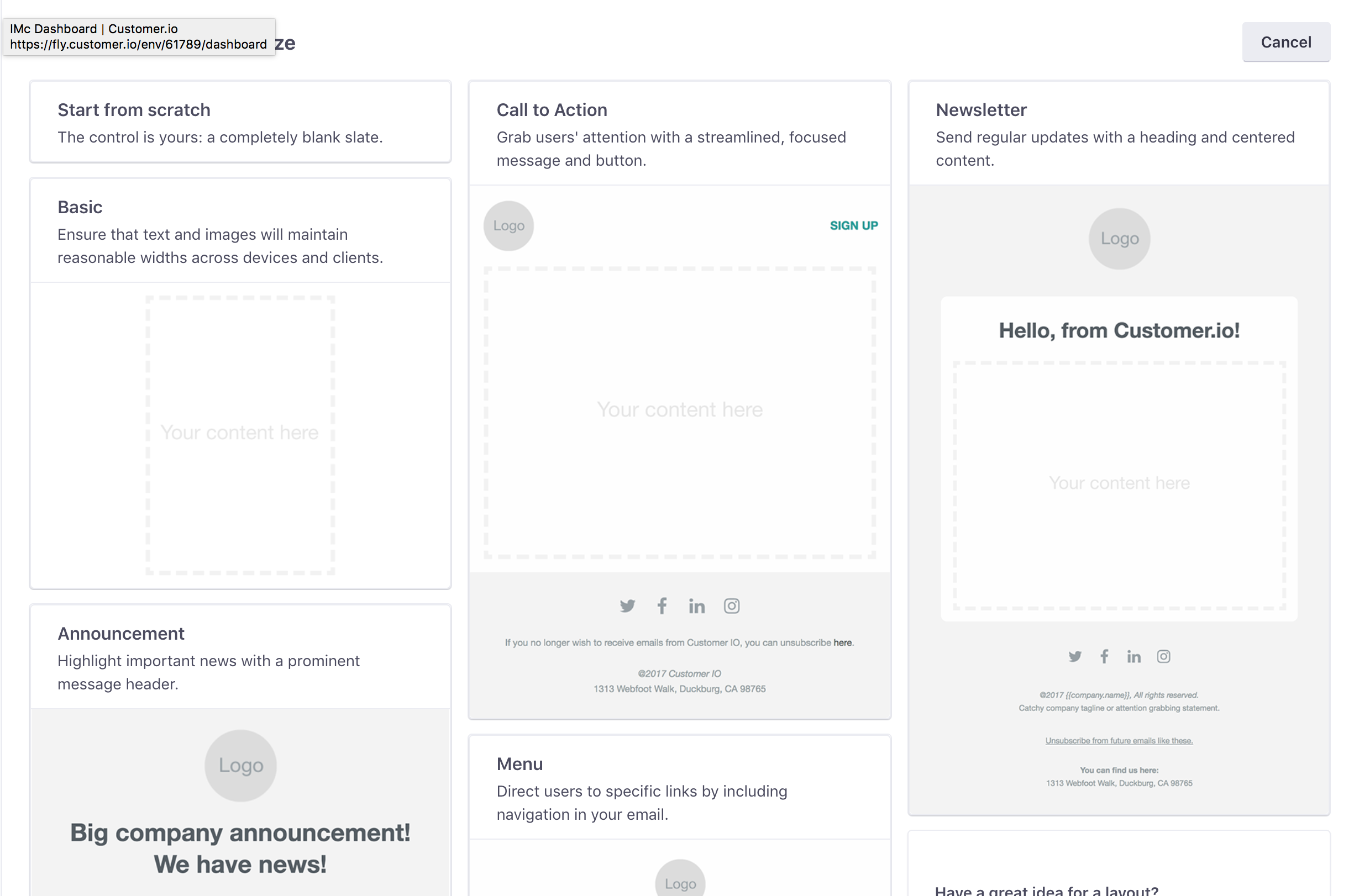 Introduction to Email Layouts | Customer.io Docs