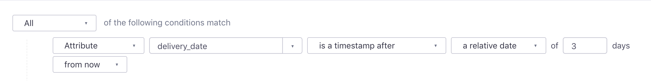 Timestamp Conditions | Customer.io Docs